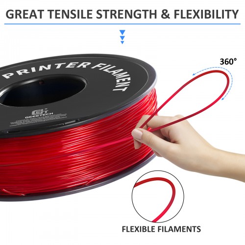 TPU 3D Printer Filament Transparent Red-1.75mm | Geeetech