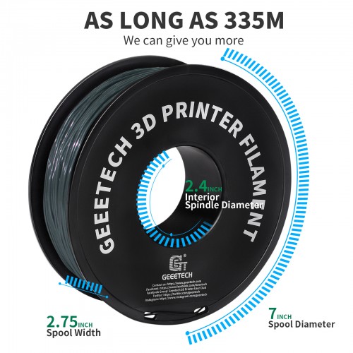 TPU 3D Printer Filament Transparent Silver-1.75mm | Geeetech