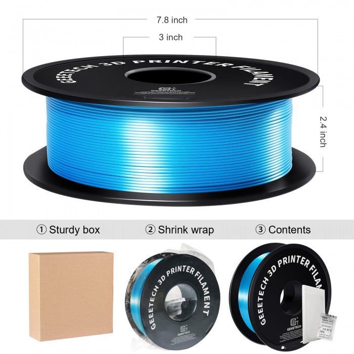PLA Silky Sky Blue 3D Printer Filament-1.75mm | Geeetech