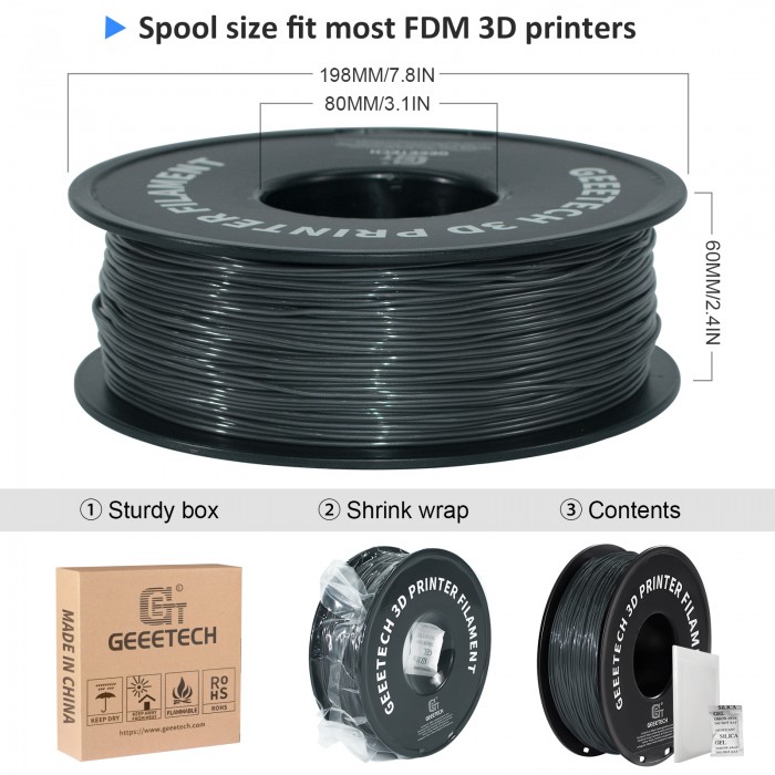TPU 3D Printer Filament Transparent Silver-1.75mm | Geeetech