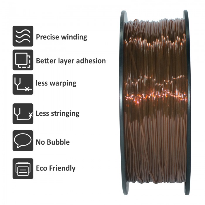 TPU 3D Printer Filament Transparent Brown-1.75mm | Geeetech