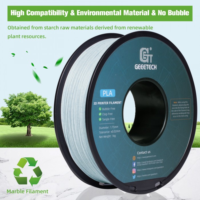 Like Marble Blue PLA 3D Printer Filament-1.75mm | Geeetech