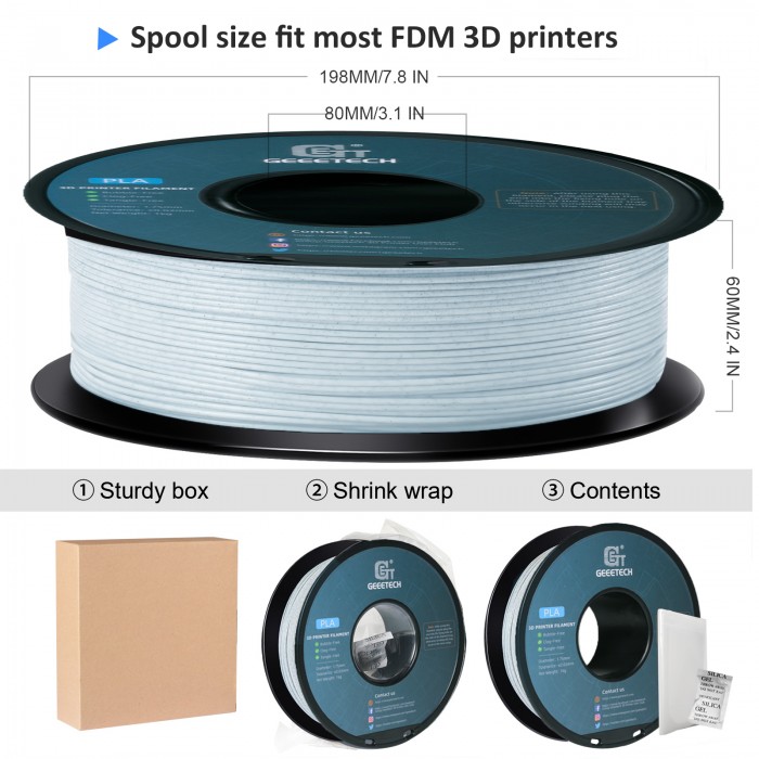 Like Marble Blue PLA 3D Printer Filament-1.75mm | Geeetech