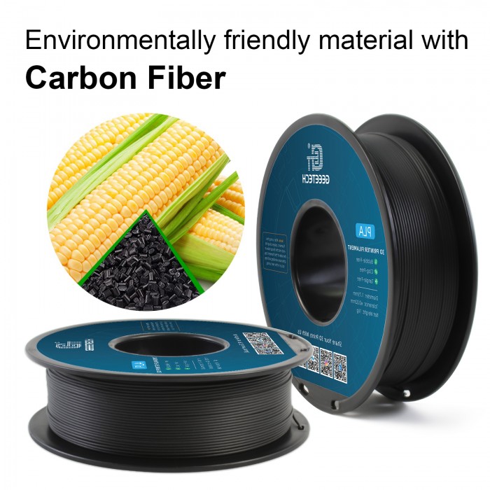 PLA Black Carbon Fiber 3D Printer Filament | Geeetech