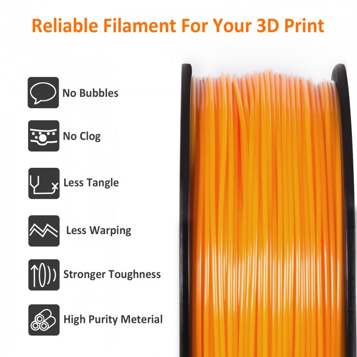 ABS+ Orange 3D Printer Filament 1.75mm 1kg/roll ABS+ 3D Printer ...