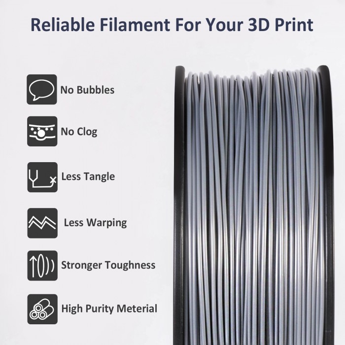 ABS+ 3D Printer Filament Silver-1.75mm | Geeetech