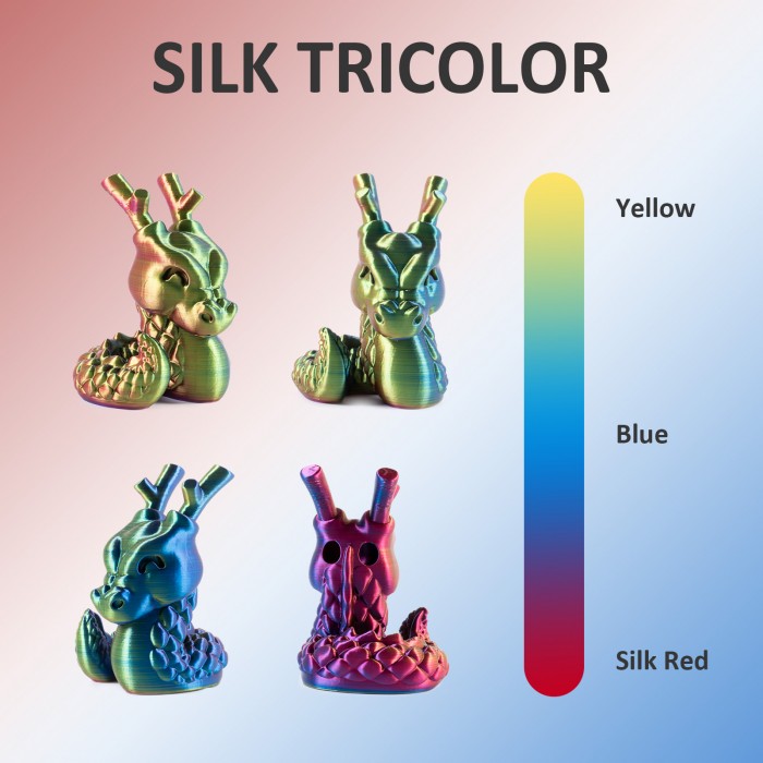 PLA Silk Tricolor ( Red+Yellow+Blue ) 3D Printer Filament | Geeetech
