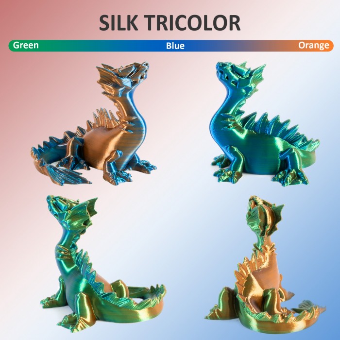 PLA Silk Tricolor ( Orange+Blue+Green ) 3D Printer Filament | Geeetech
