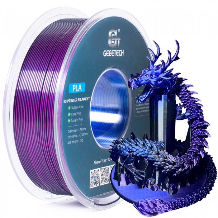 PLA Silk Tricolor ( Blue+Purple+Black ) 3D Printer Filament | Geeetech