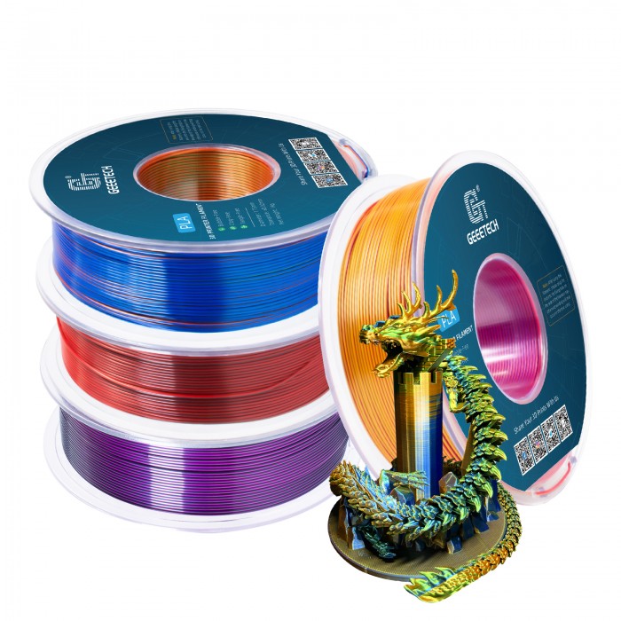 {4KG} PLA Silk Tri-Color 3D Printer Filament 1.75mm 1kg/roll [Silk Tri ...