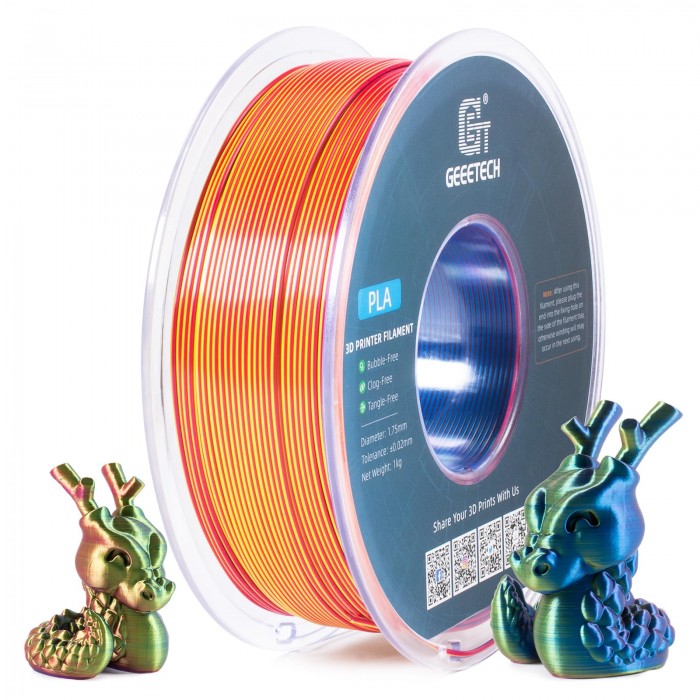 {4KG} PLA Silk Tri-Color 3D Printer Filament 1.75mm 1kg/roll (Red ...