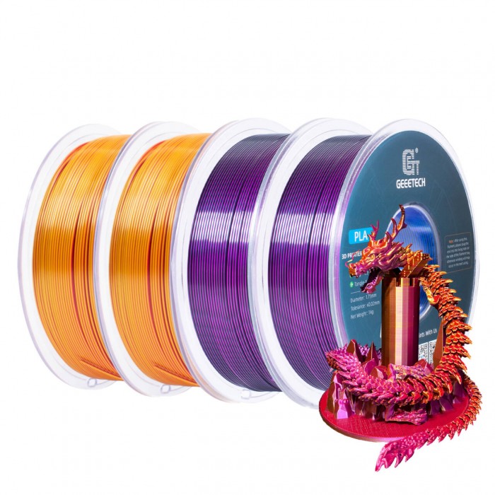 {4KG} PLA Silk Tri-Color 3D Printer Filament 1.75mm 1kg/roll (Blue ...